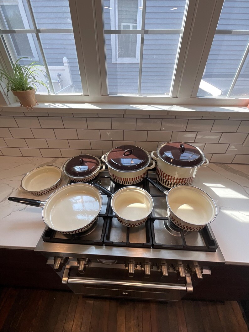 1970s Vintage Mid-century Italian Cookware Set Moneta Dragone Pattern ...