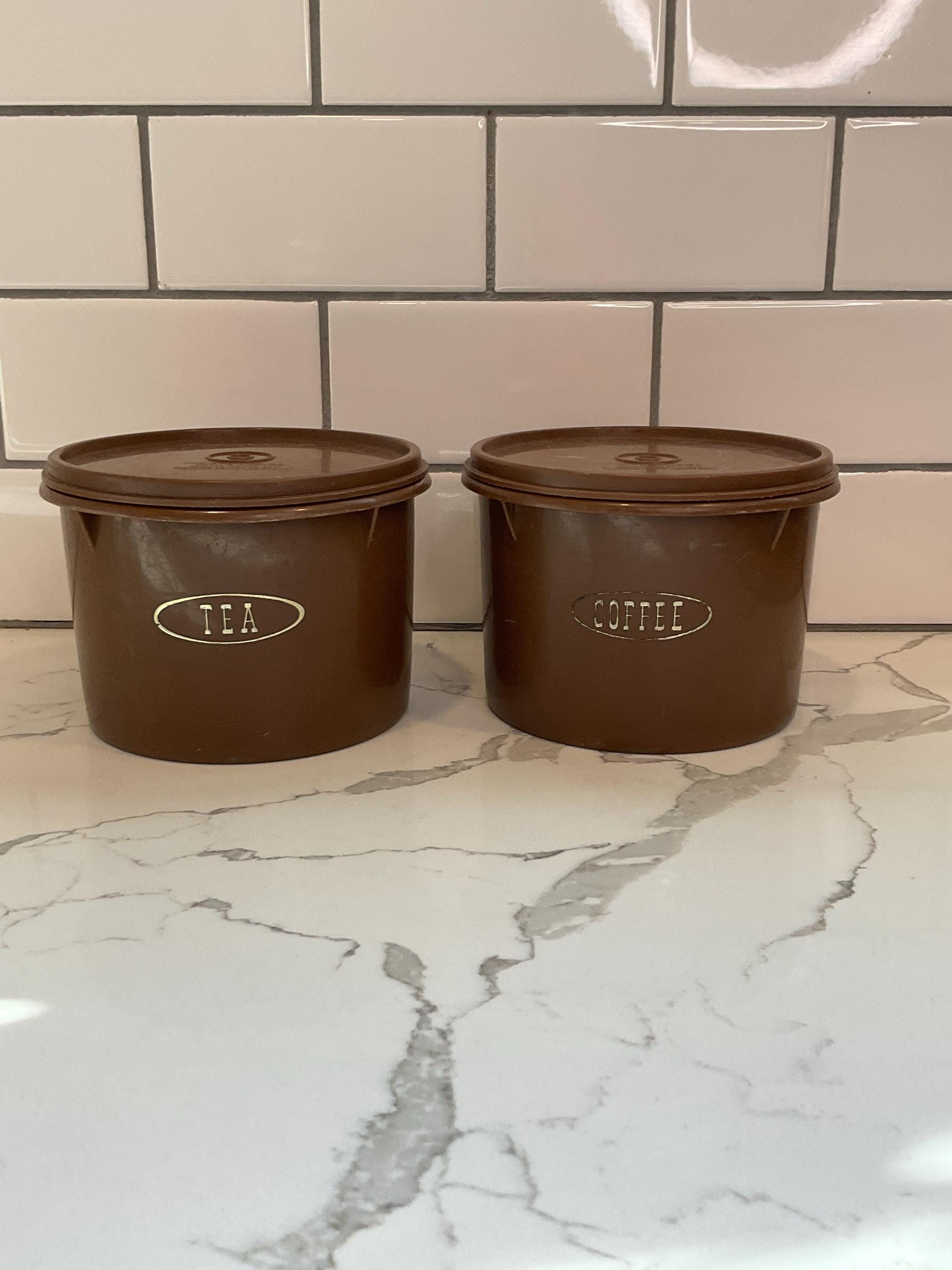 Vintage Tupperware Coffee & Tea Canister Set #263-5, 263-6 and Lids 238 ...