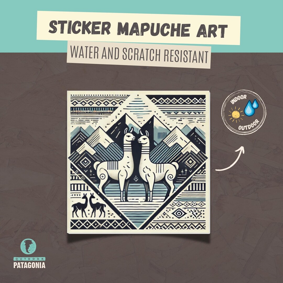 Mapuche Art Sticker | Patagonia Souvenir | Chile Art & Argentina Gifts ...