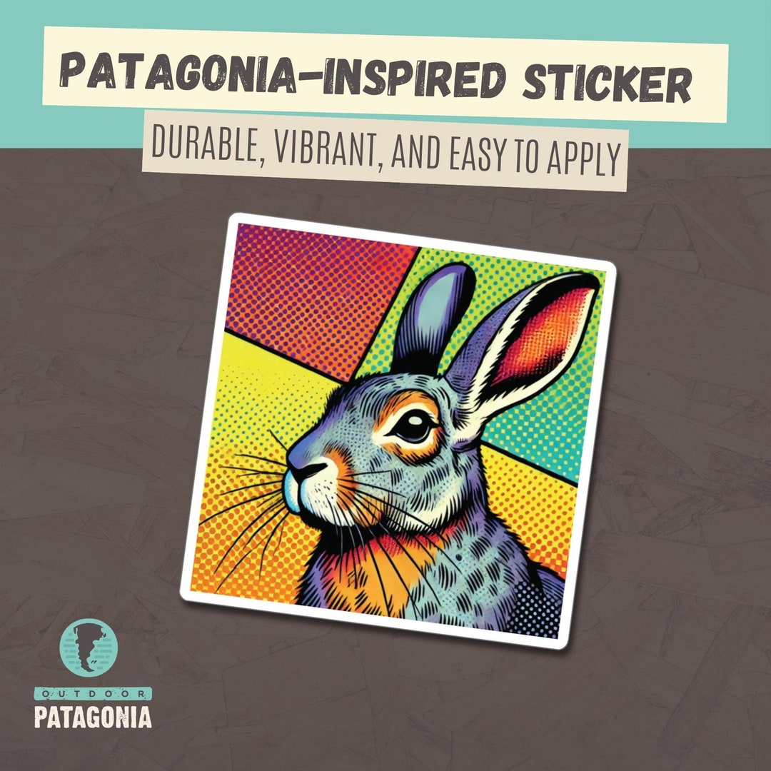 Pop Art European Hare Sticker | Graffiti Inspired Patagonia Souvenir ...
