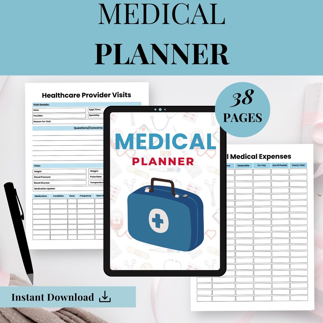 Medical Planner Printable: Health Tracker, Medication Log, Doctor ...