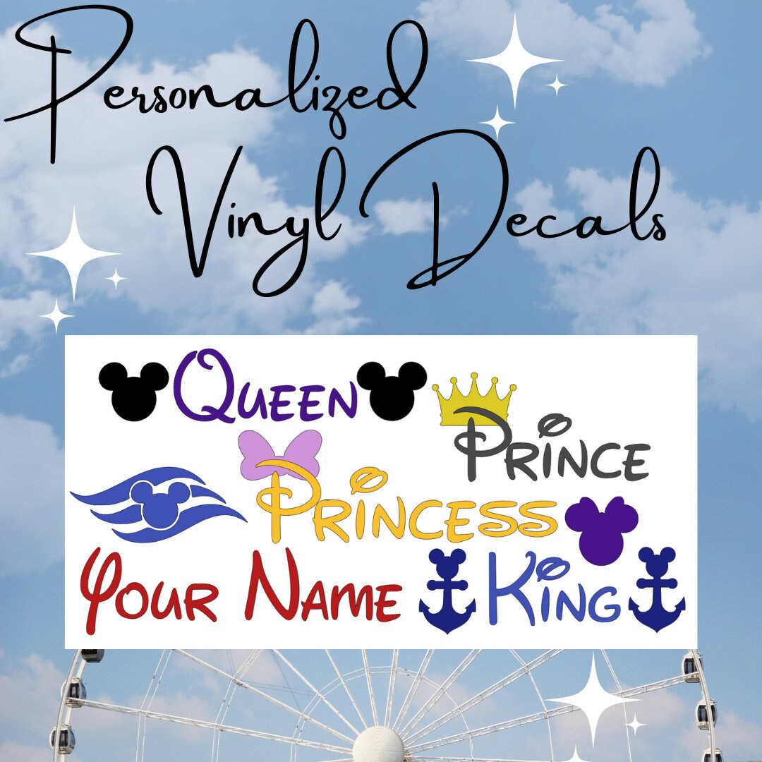 Custom Disney Name Vinyl Decal Sticker Personalized Wall Art, Laptop ...