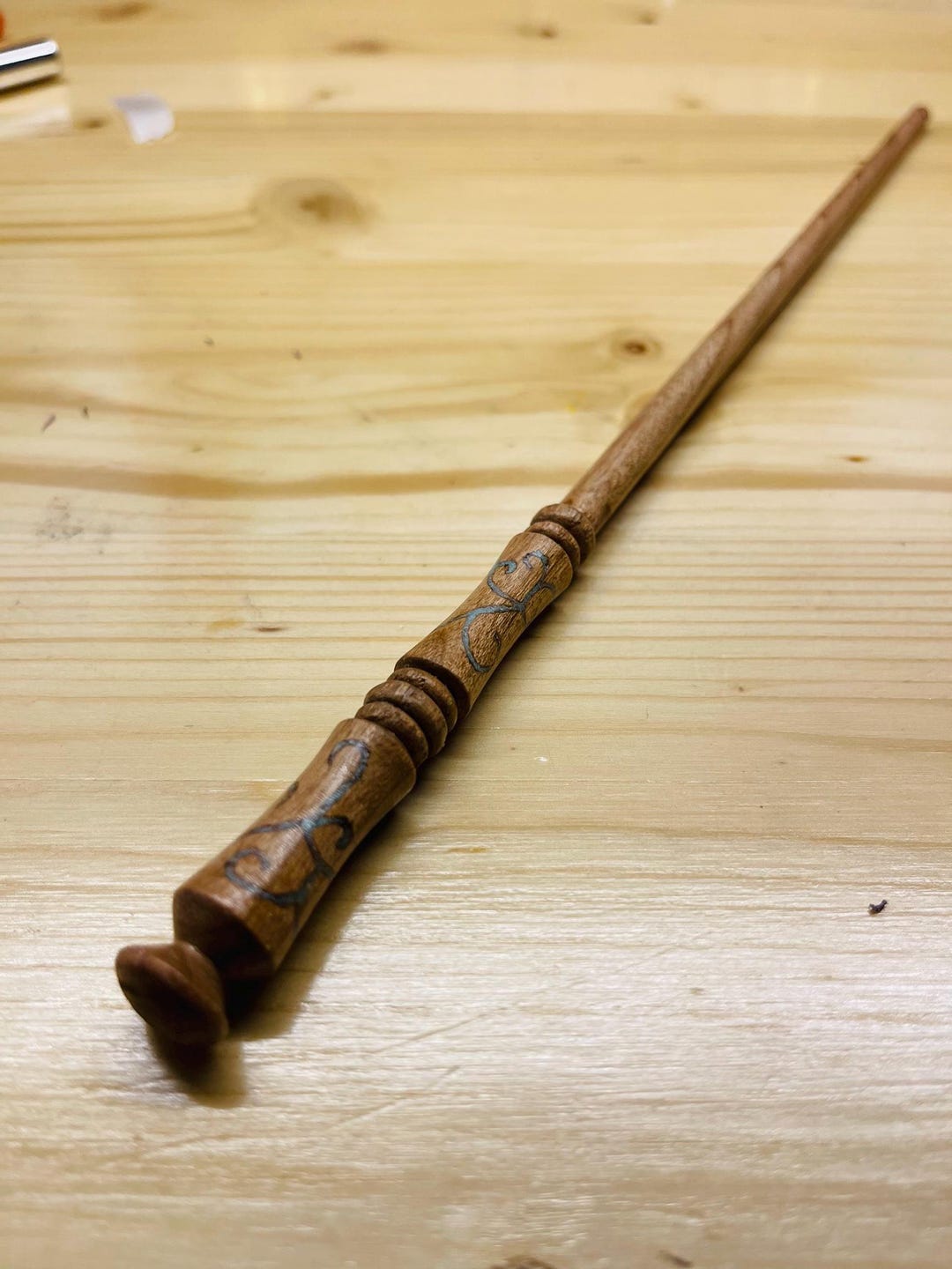 Handcrafted Wooden Wizard Wand: Turquoise Inlay, Fantasy Role Play - Etsy