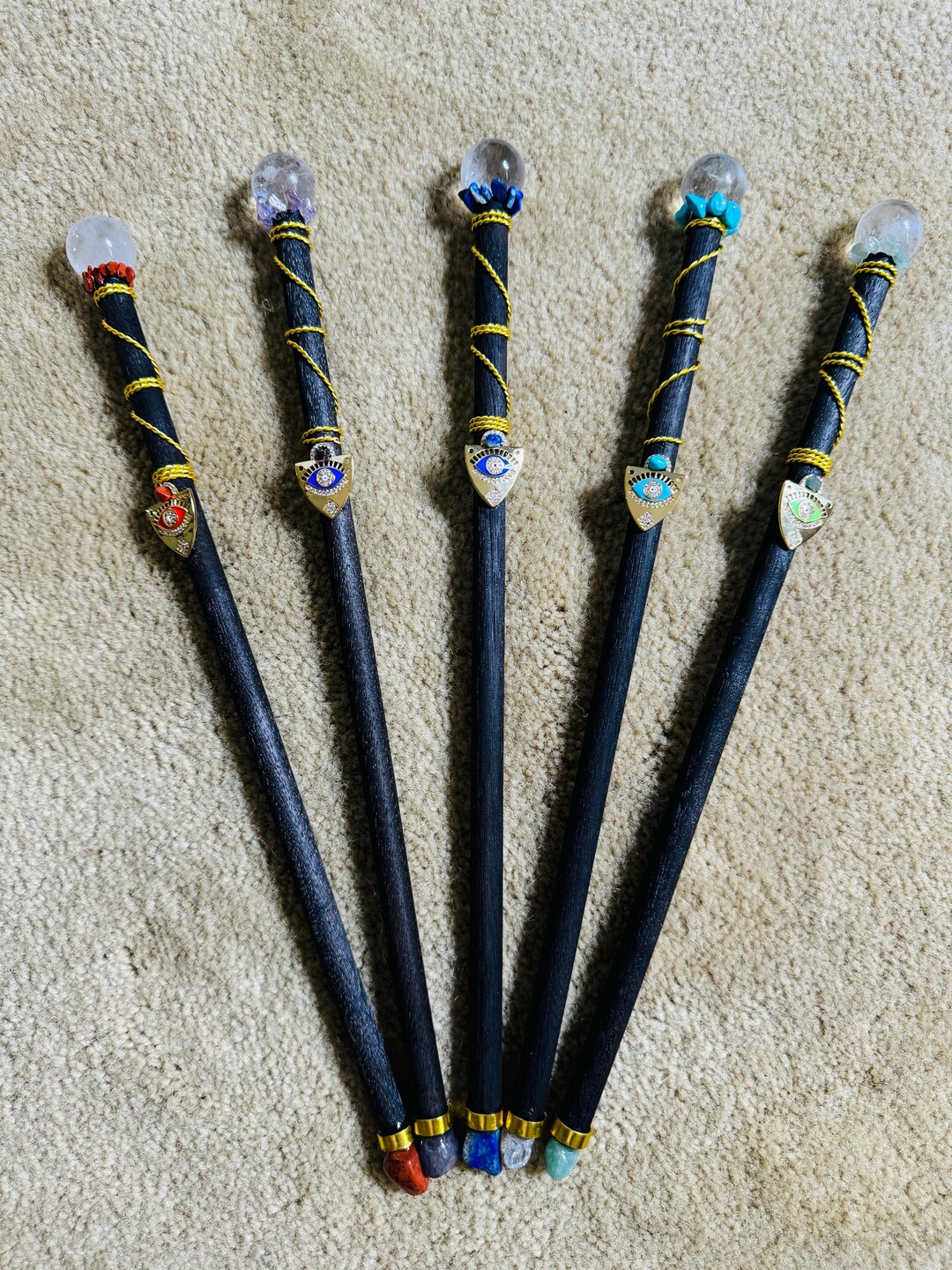 Handcrafted Wand Crystal Wand Magic Wand Spiritual Tool Meditation Wand ...