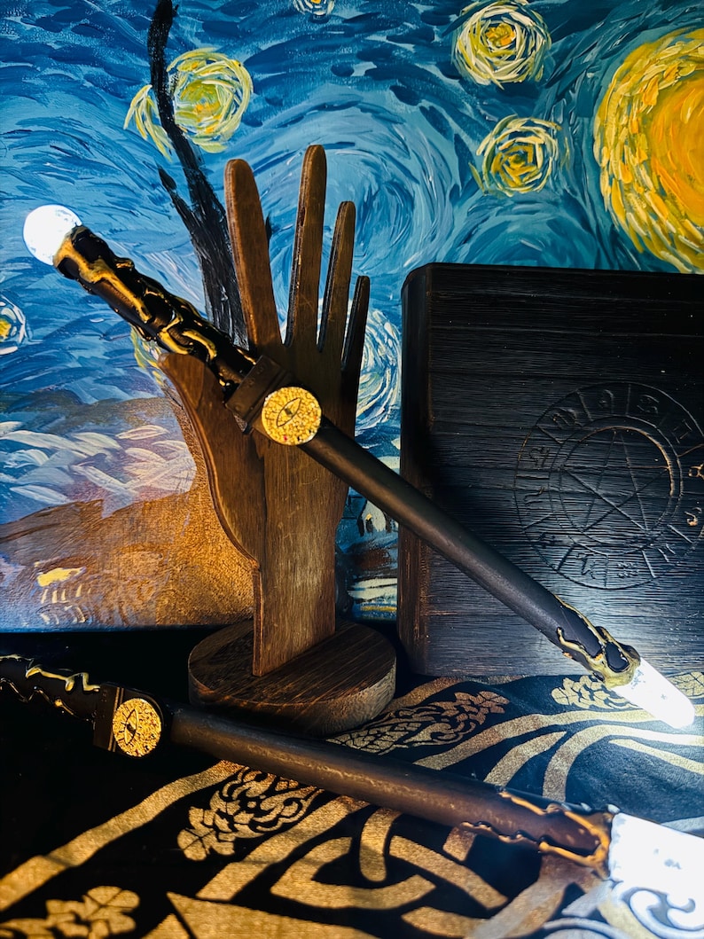 Mystical Crystal-encrusted Light-up Wand With White LED Illumination ...