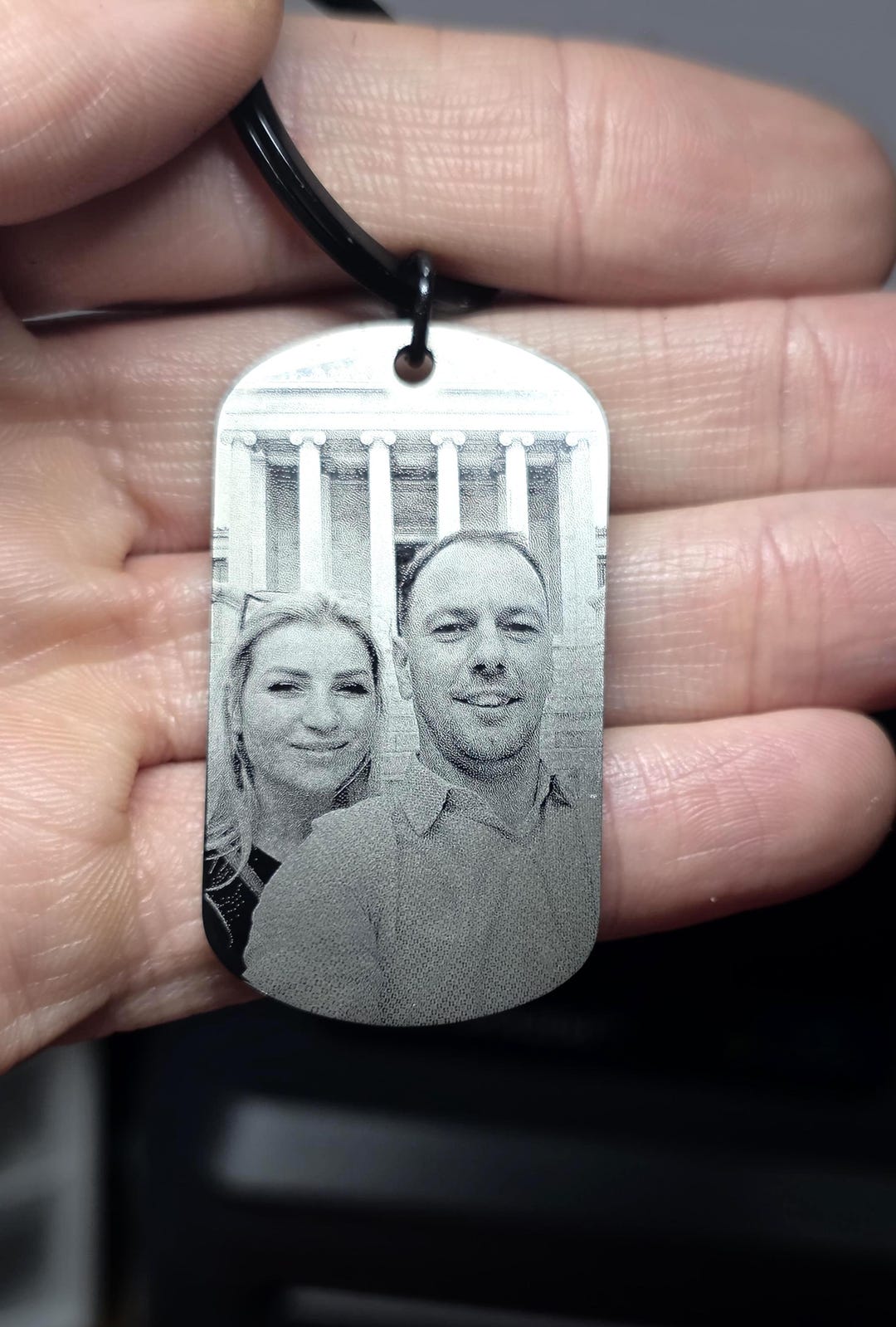 Personalised Photo Engraved Stainless Steel Keychain, Couples Gift ...
