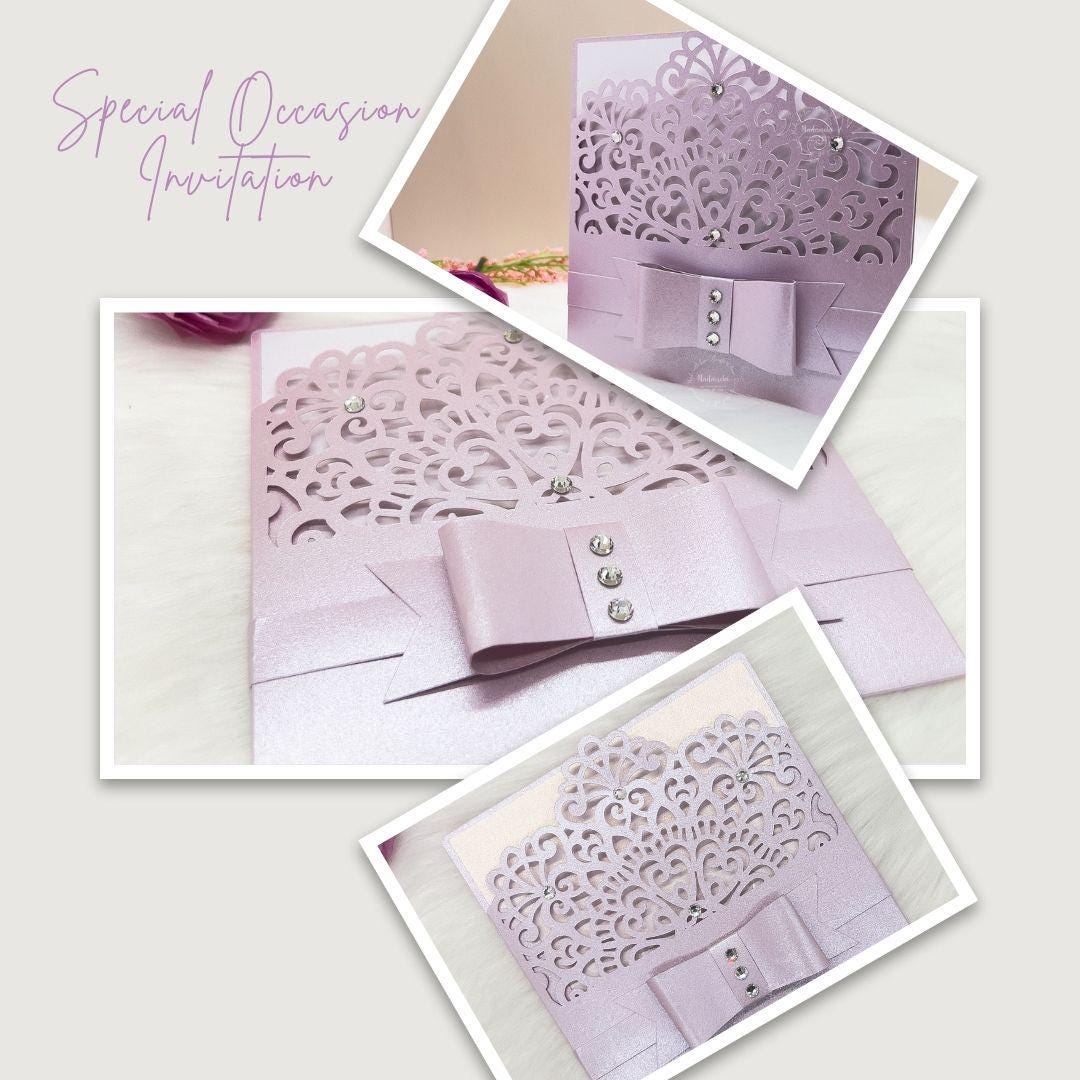 Die Cut Invitation Card: DIY SVG, PDF Template - Etsy