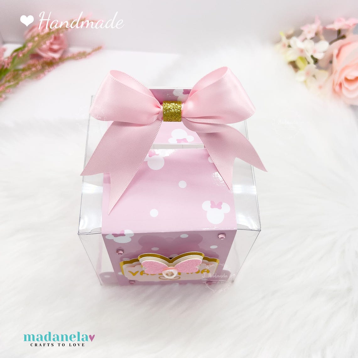 Minnie Mouse Favor Box Template: Clear Gable Box SVG, PNG Files - Etsy
