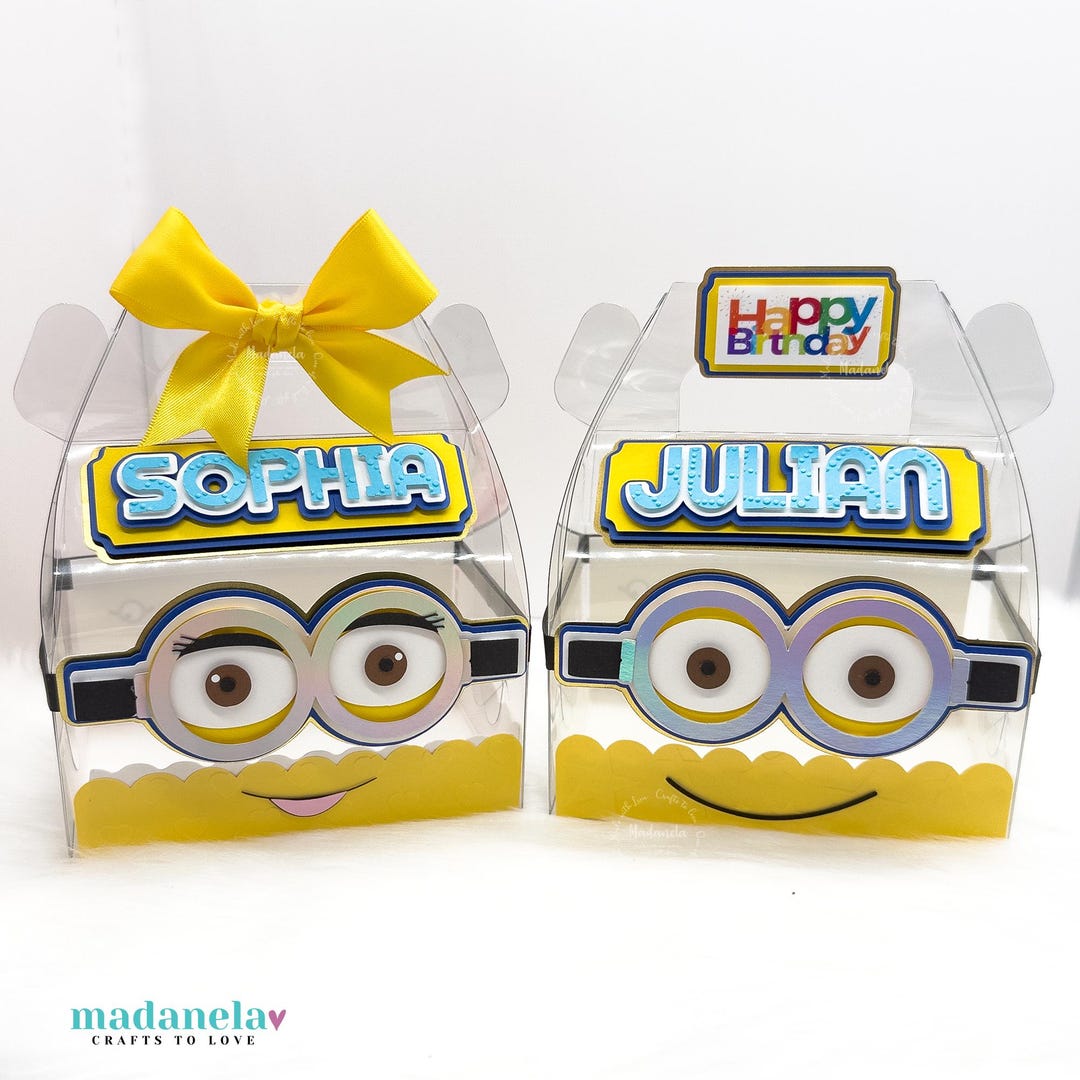 Minion Favor Box SVG, PGN Files, Minions for Boys & Girls Party Favor ...