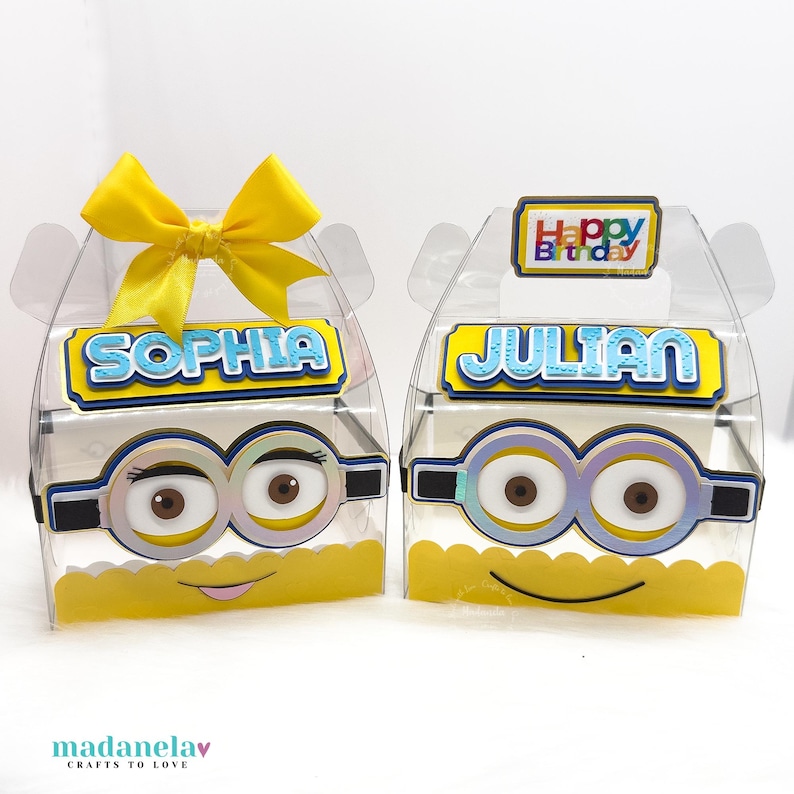 Minion Favor Box SVG, PGN Files, Minions for Boys & Girls Party Favor ...