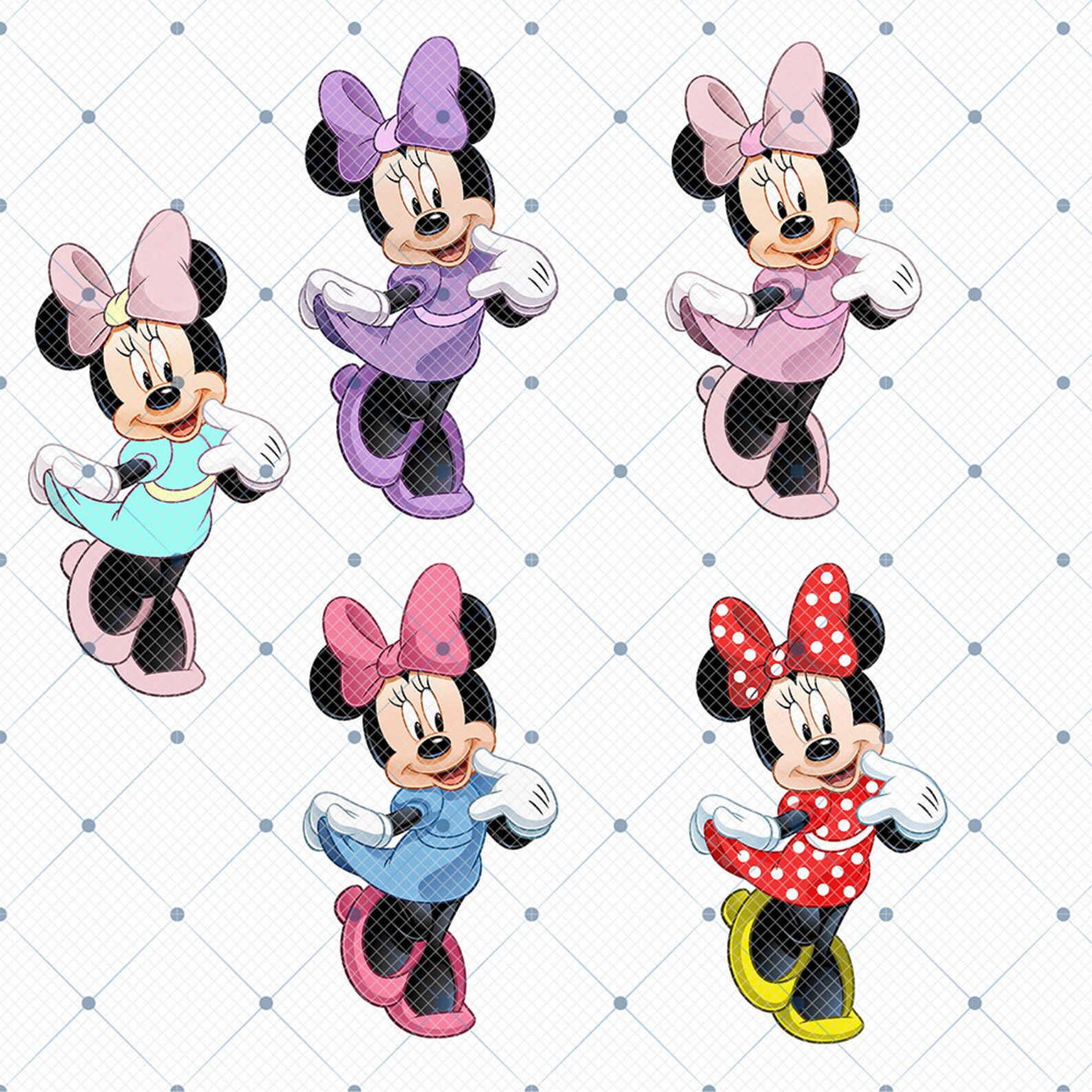 Minnie Mouse PNG, PDF Assorted Colors, Minnie Mouse Decorations, Minnie ...