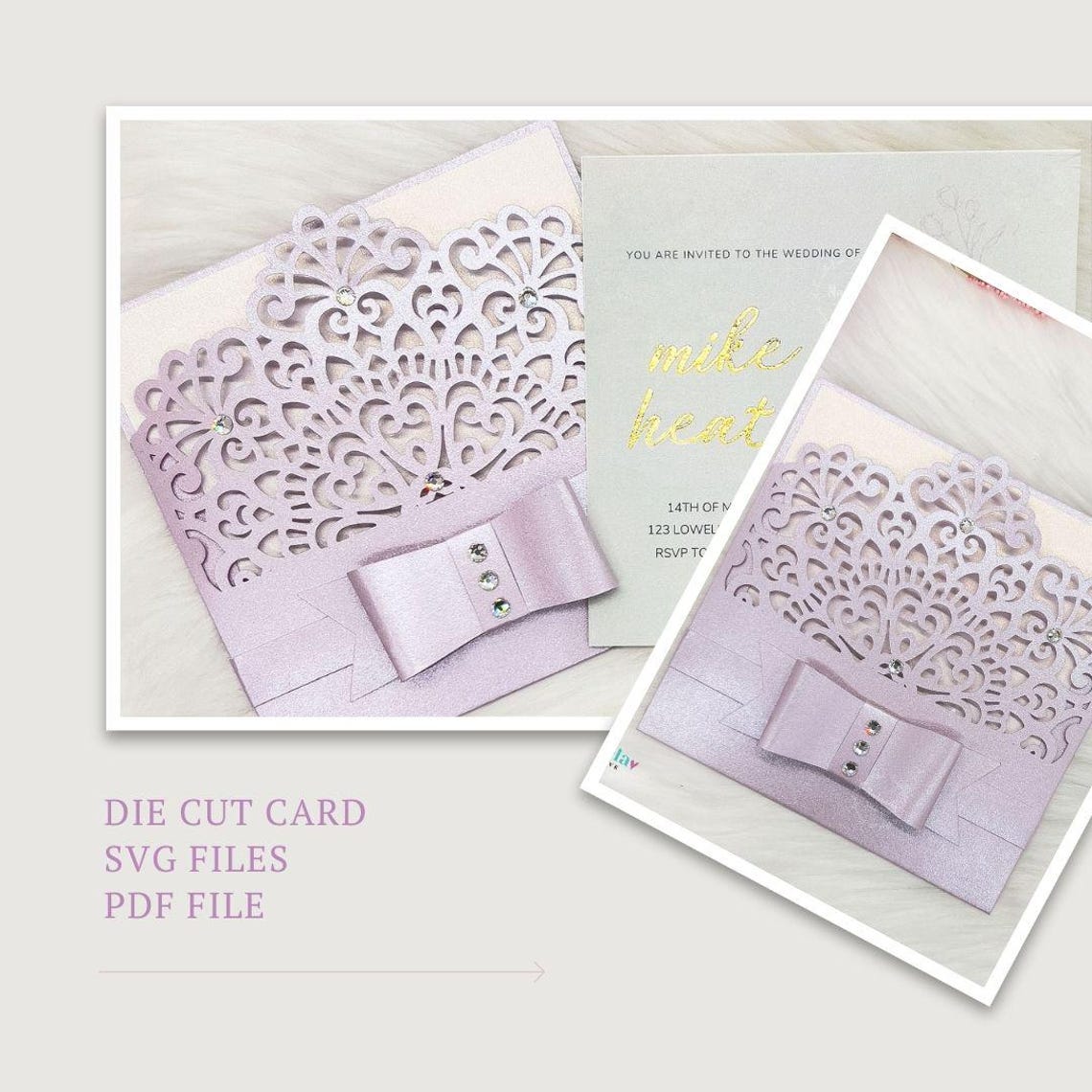 Die Cut Invitation Card: DIY SVG, PDF Template - Etsy