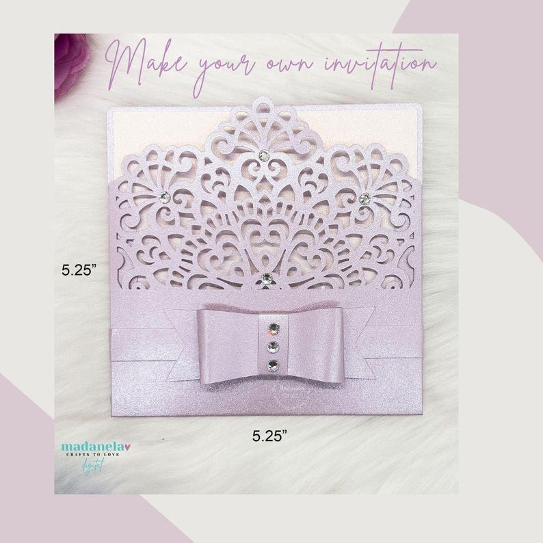 Die Cut Invitation Card: DIY SVG, PDF Template - Etsy