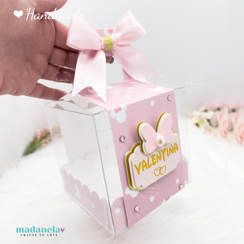 Minnie Mouse Favor Box Template: Clear Gable Box SVG, PNG Files - Etsy