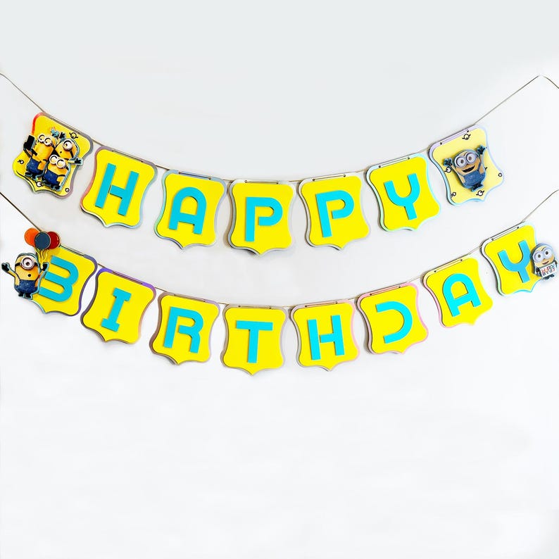 Minion Happy Birthday Banner, Minion SVG, PNG Files, Minion Party ...