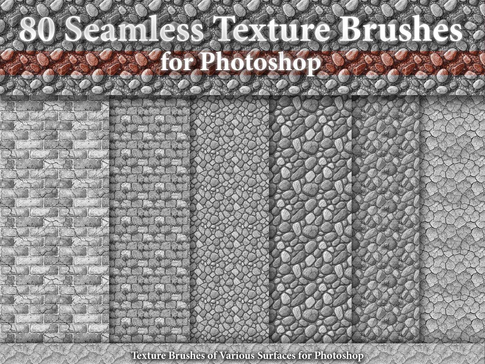80 Seamless Photoshop Texture Brushes – 4 Categories for Fantasy Maps ...