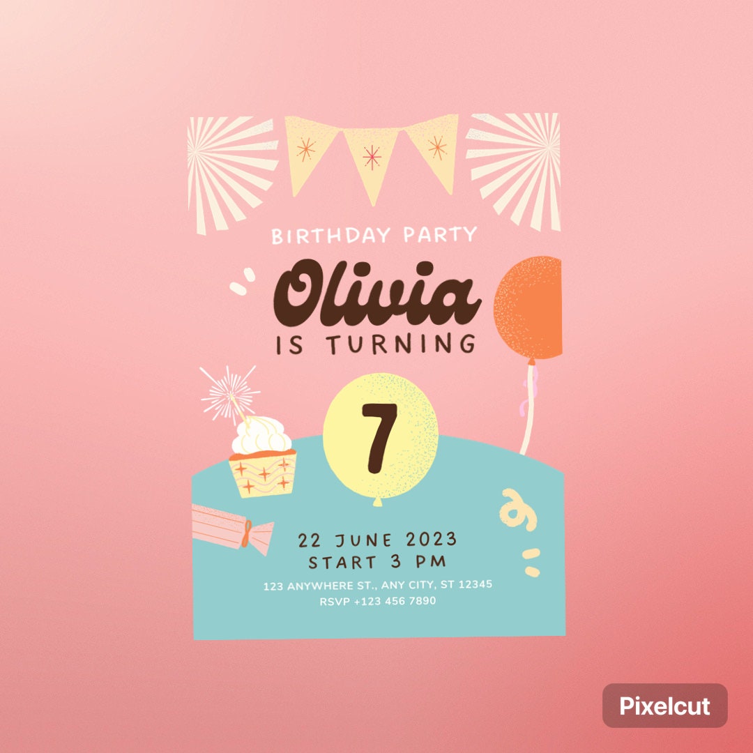 Girls Birthday Invitation - Etsy