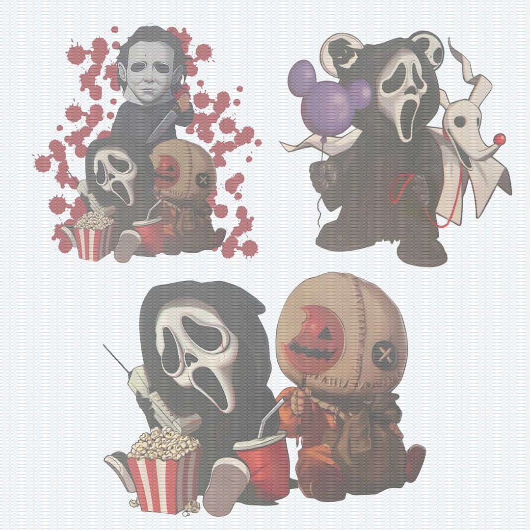Halloween Horror Characters PNG: Scary Movie Villains (digital Download ...