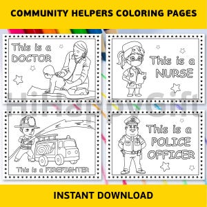 Community Helpers Coloring Pages: Printable PDF Worksheets for ...