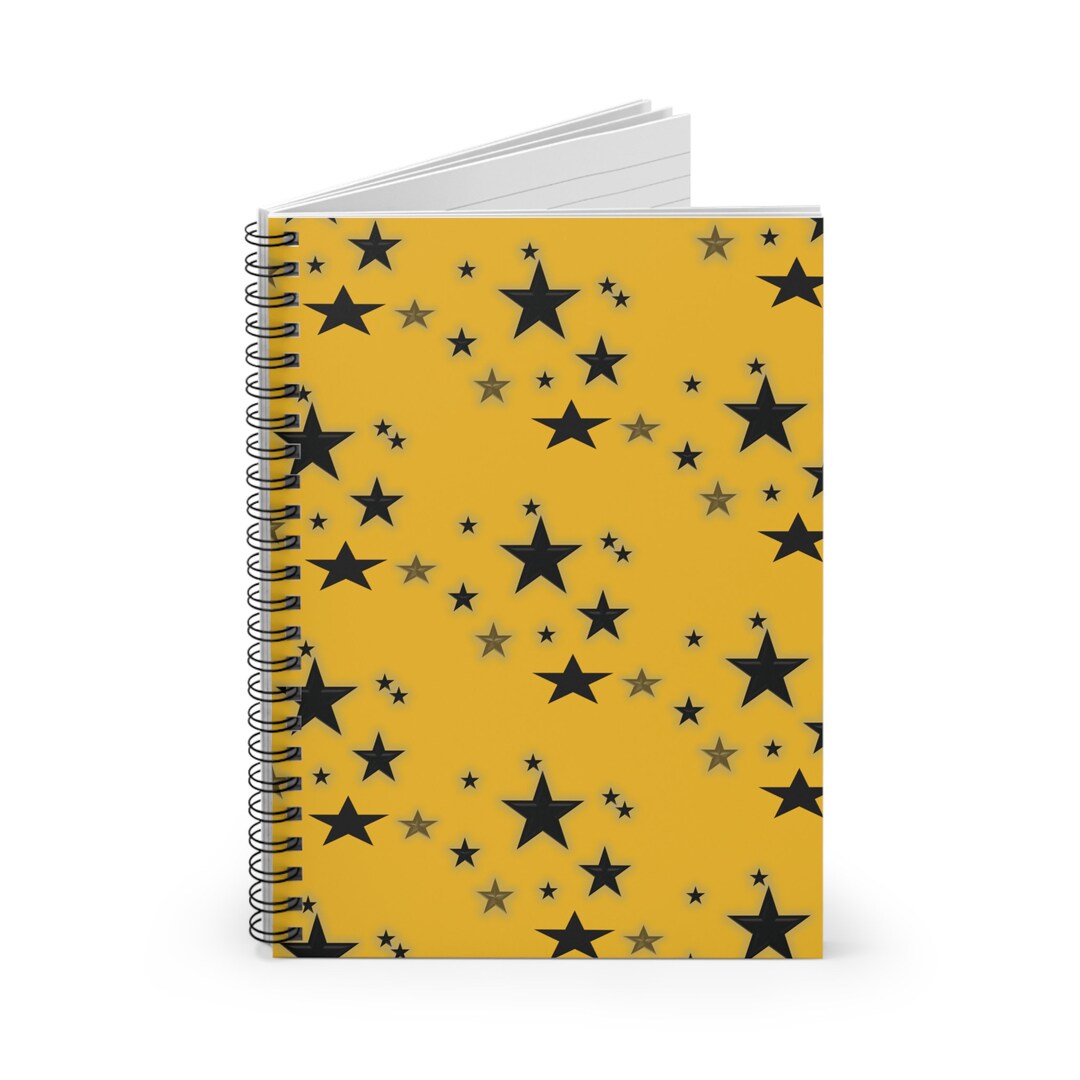 Galactic Journal - Chic Star-studded Cover in Elegant Black, Gray, and ...