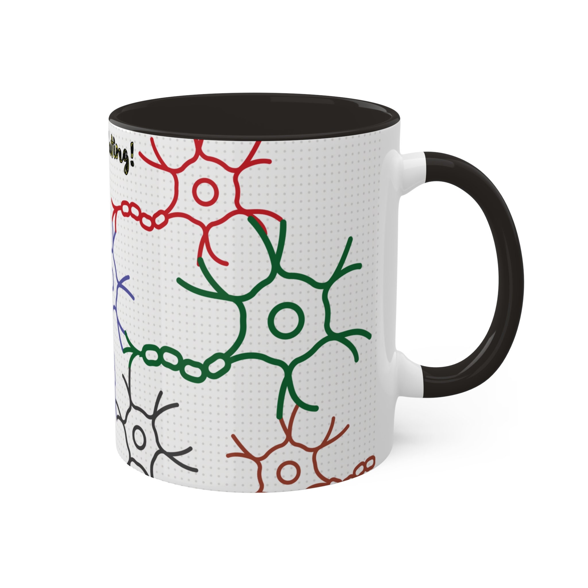 Neural Network Coffee Mug Black Handle and Interior 11oz Neuroscience ...