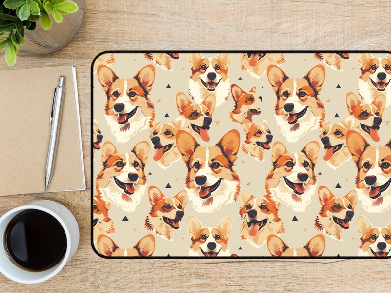 Whimsical Corgi Desk Mat - Large Neoprene Mouse Pad for Office Decor ...