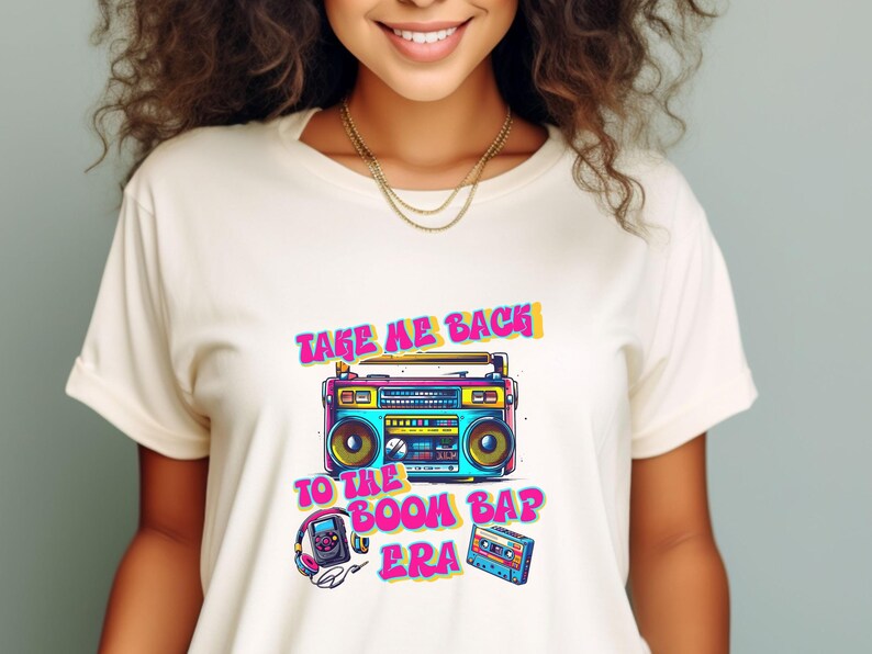Nostalgic Boom Bap Era Hip Hop T-shirt Retro Boombox Graphic Tee for ...