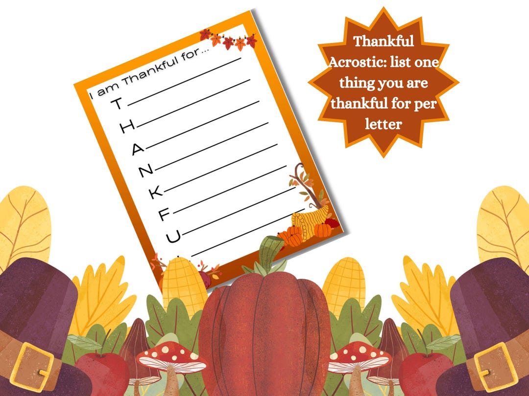 Hoja de trabajo imprimible de agradecimiento / Acróstico Estoy ...