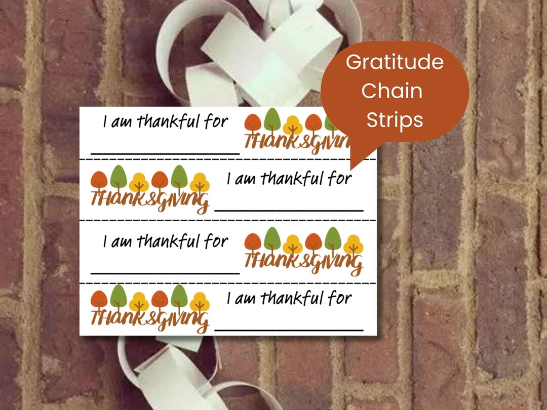 Thanksgiving Gratitude Paper Chain / Printable Thanksgiving Activity ...