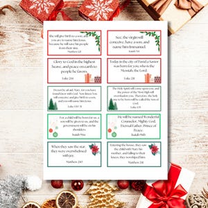 Advent Bible Verse Cards / Ten Scriptures for Christmas / Printable ...