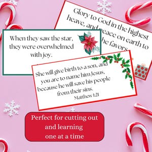 Advent Bible Verse Cards / Ten Scriptures for Christmas / Printable ...