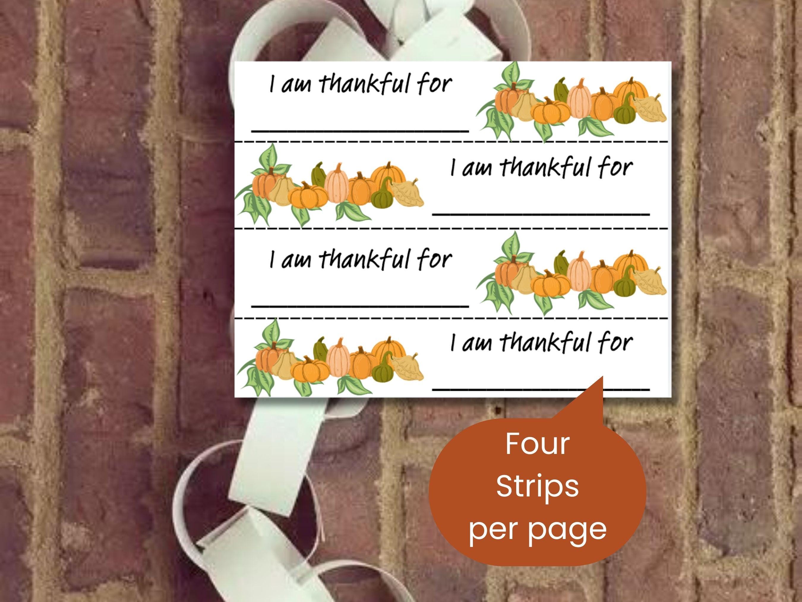 Thanksgiving Gratitude Paper Chain / Printable Thanksgiving Activity ...