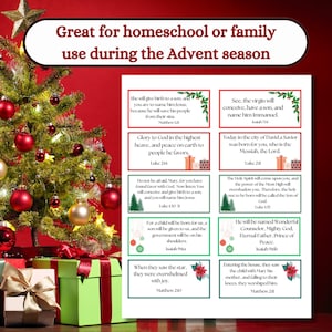 Advent Bible Verse Cards / Ten Scriptures for Christmas / Printable ...