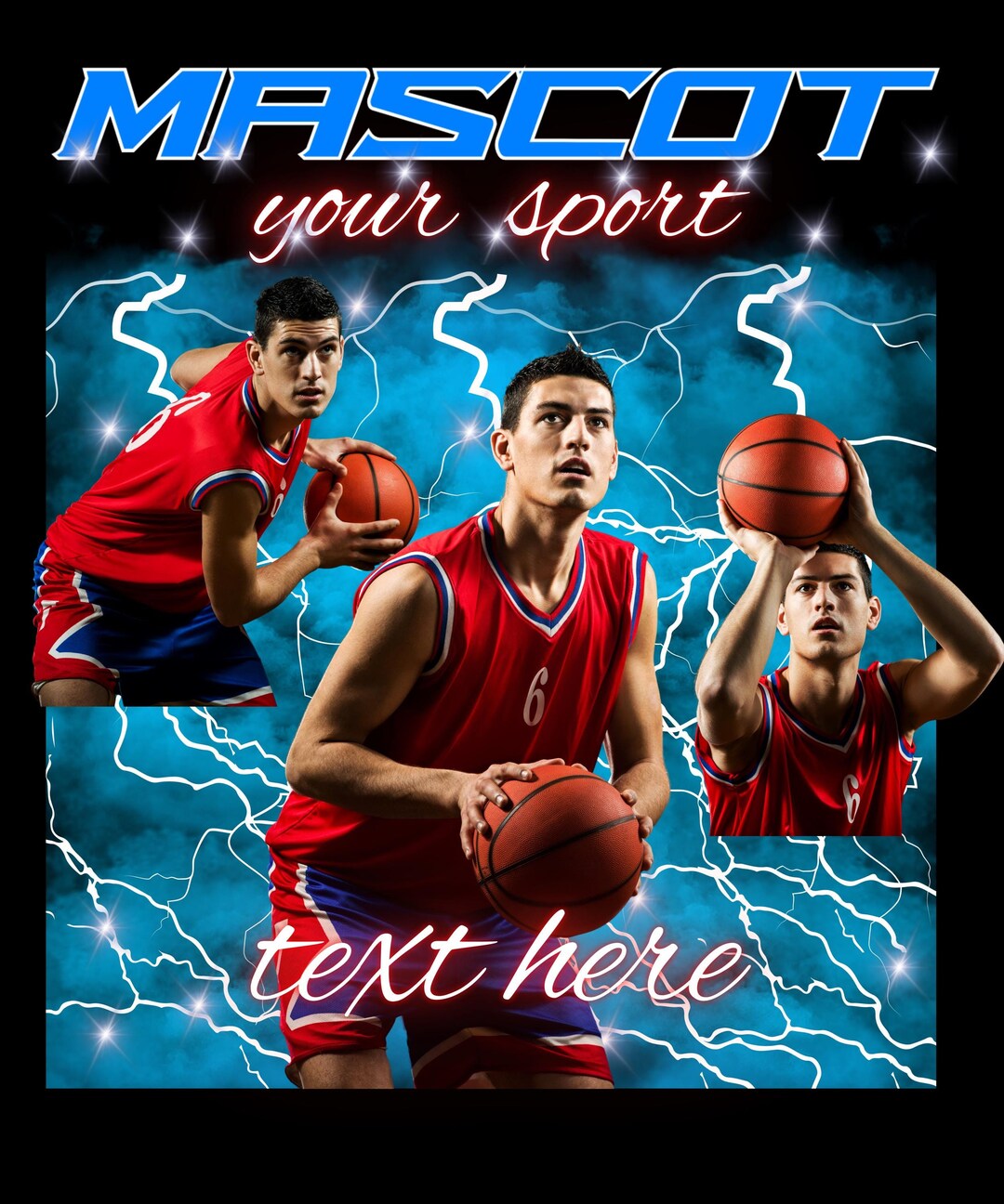 Mascot Bootleg T-shirt Canva Template. Basketball, Football, Baseball ...