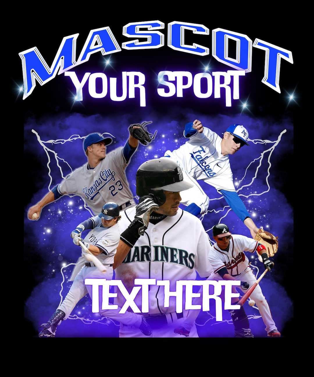 Football, Baseball or Any Sport Bootleg Mascot T-shirt Canva Template ...