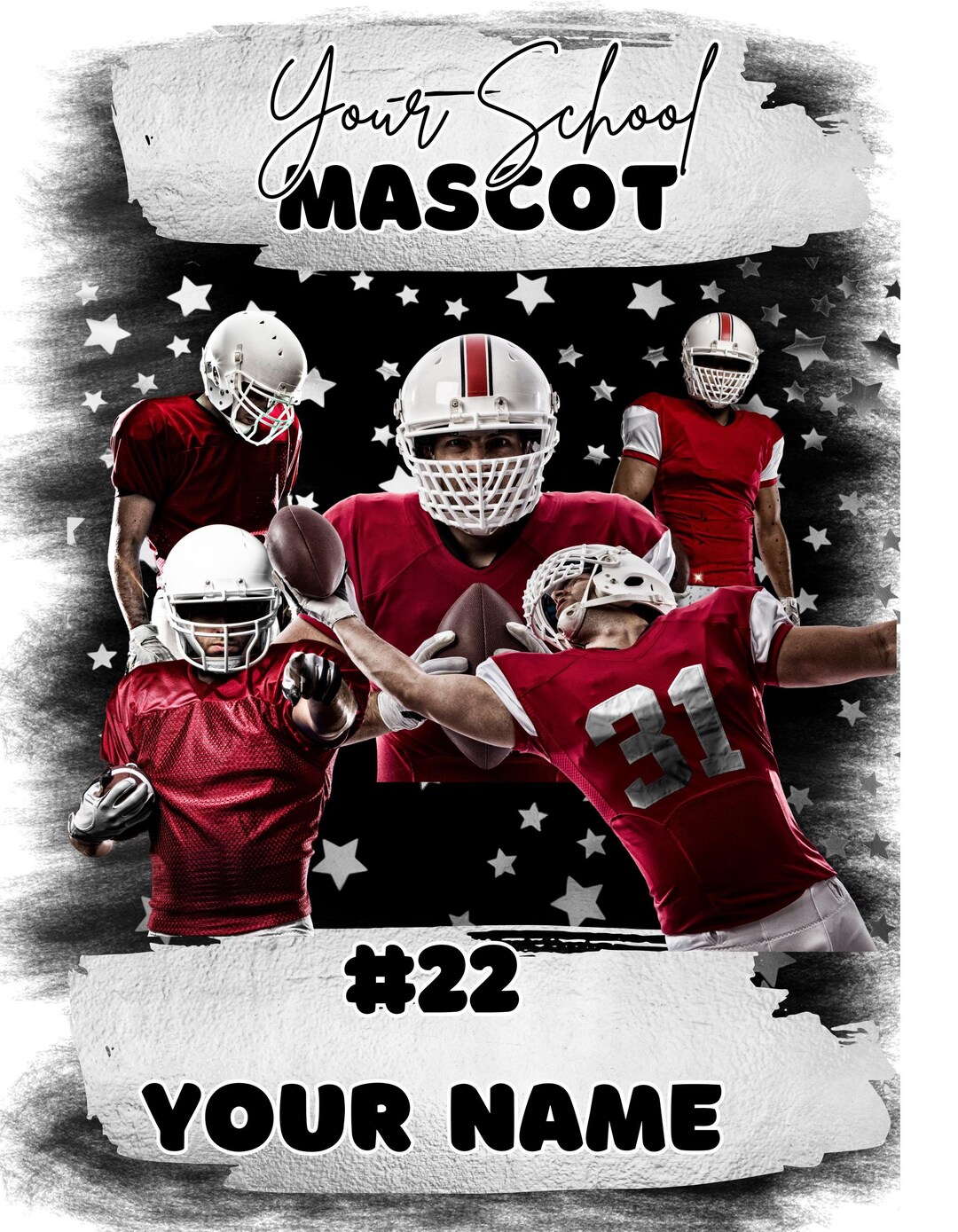 Football Mascot Bootleg Shirt Design Template Editable in Canva. Custom ...