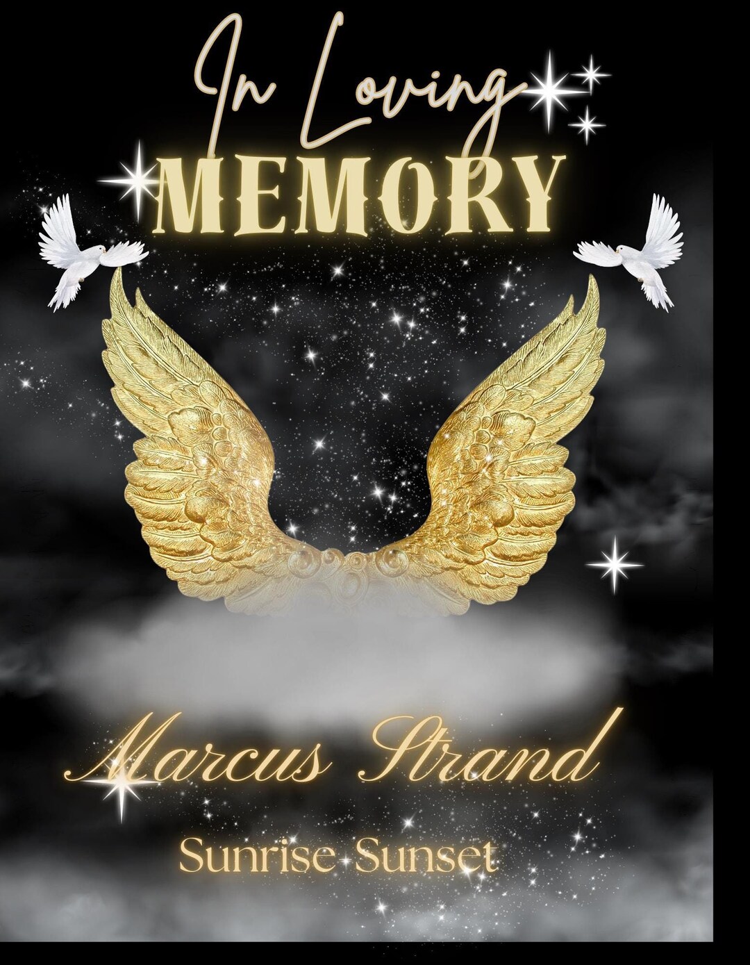 In Loving Memory Black and Gold T-shirt Template. Edit and Customize in ...
