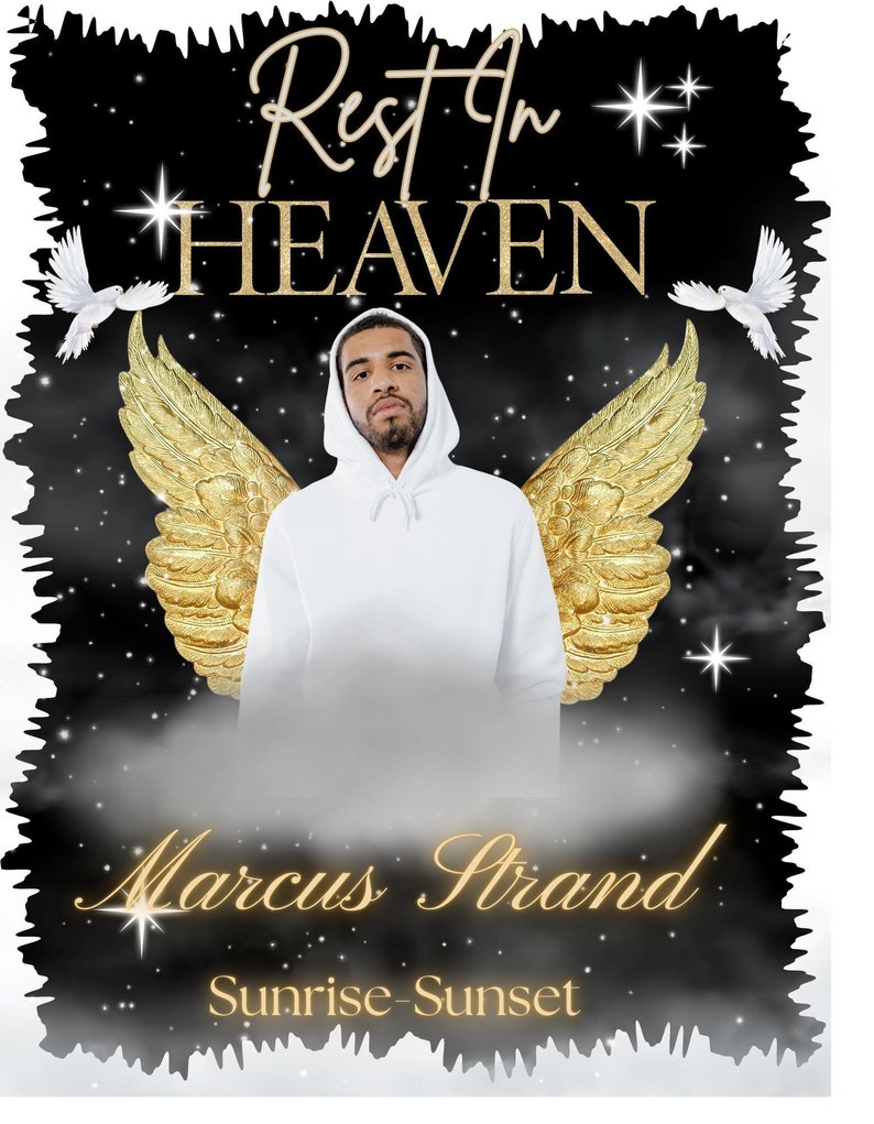 Memorial T-shirt Template Rest in Heaven Black and Gold. in Loving ...