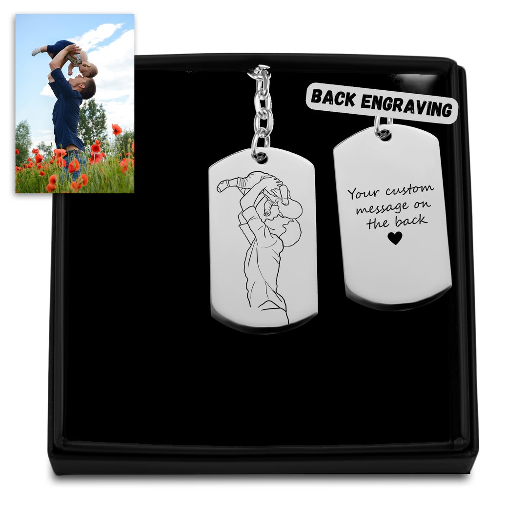 Line Art Key Ring, Personalised Key Ring, Custom Photo Key Ring, Gifts ...