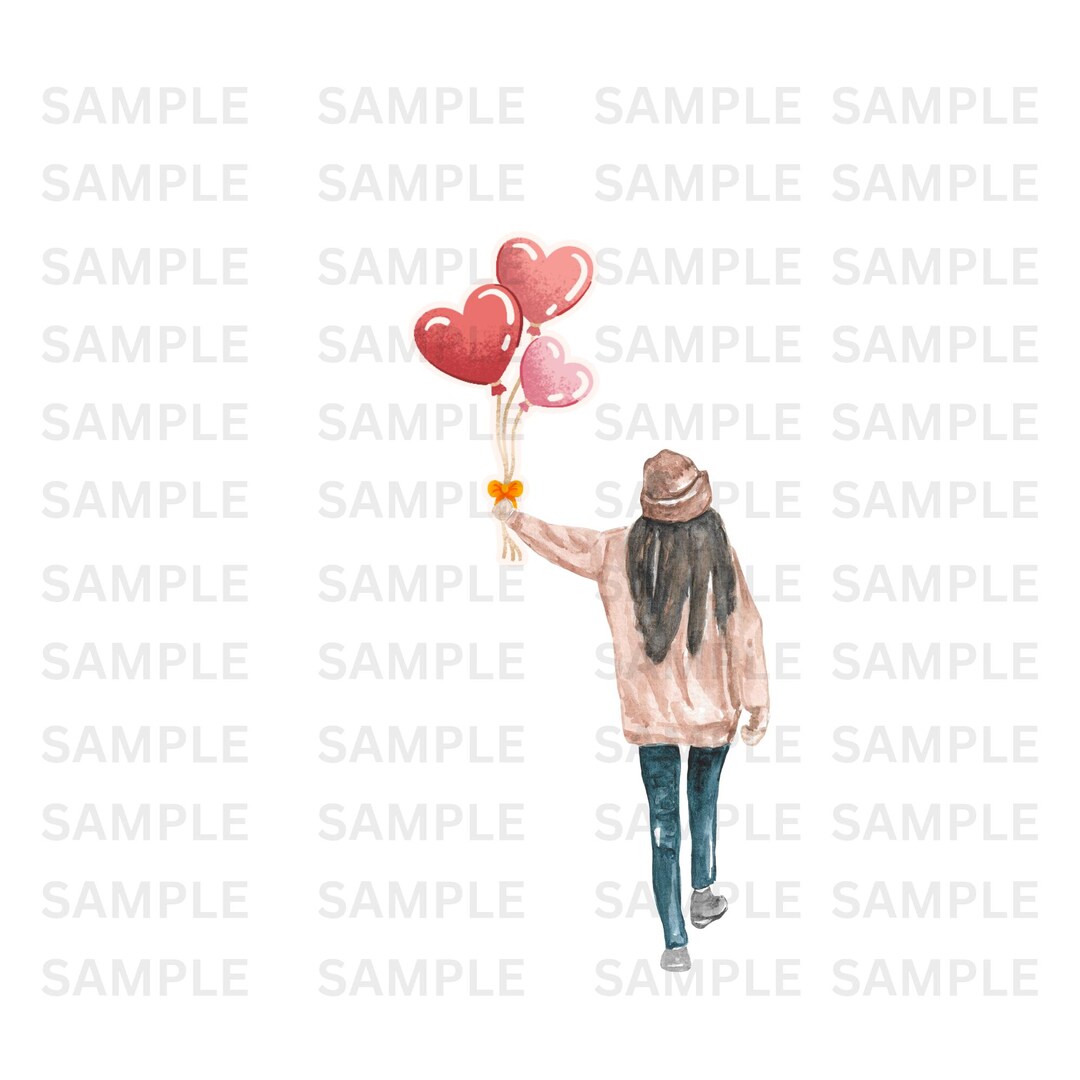 Valentine Girl Heart Balloons SVG Instant Digital Download Files Pdf ...