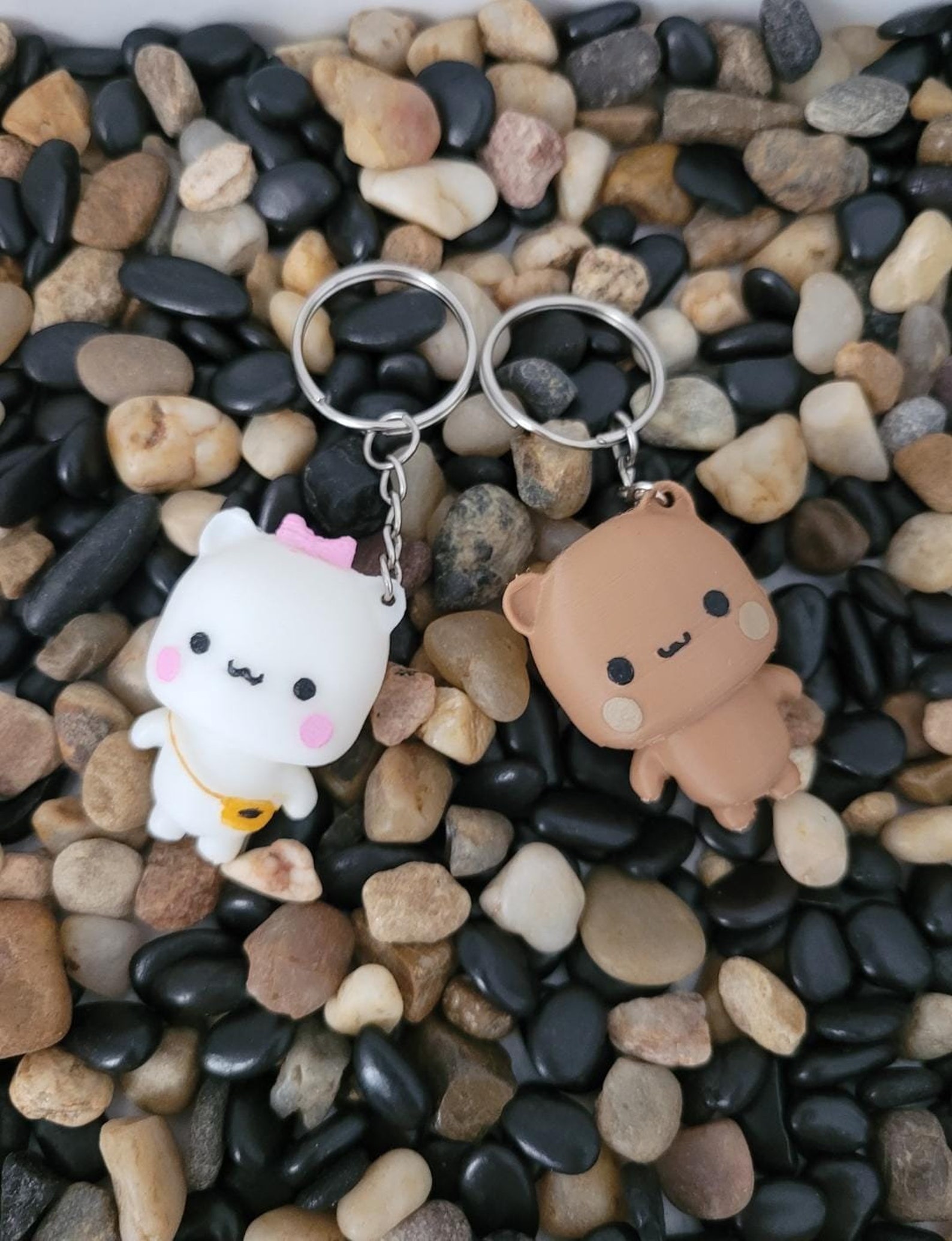 Cute Dudu and Bubu Keychains for Couples / Peach Goma / Love Gift - Etsy