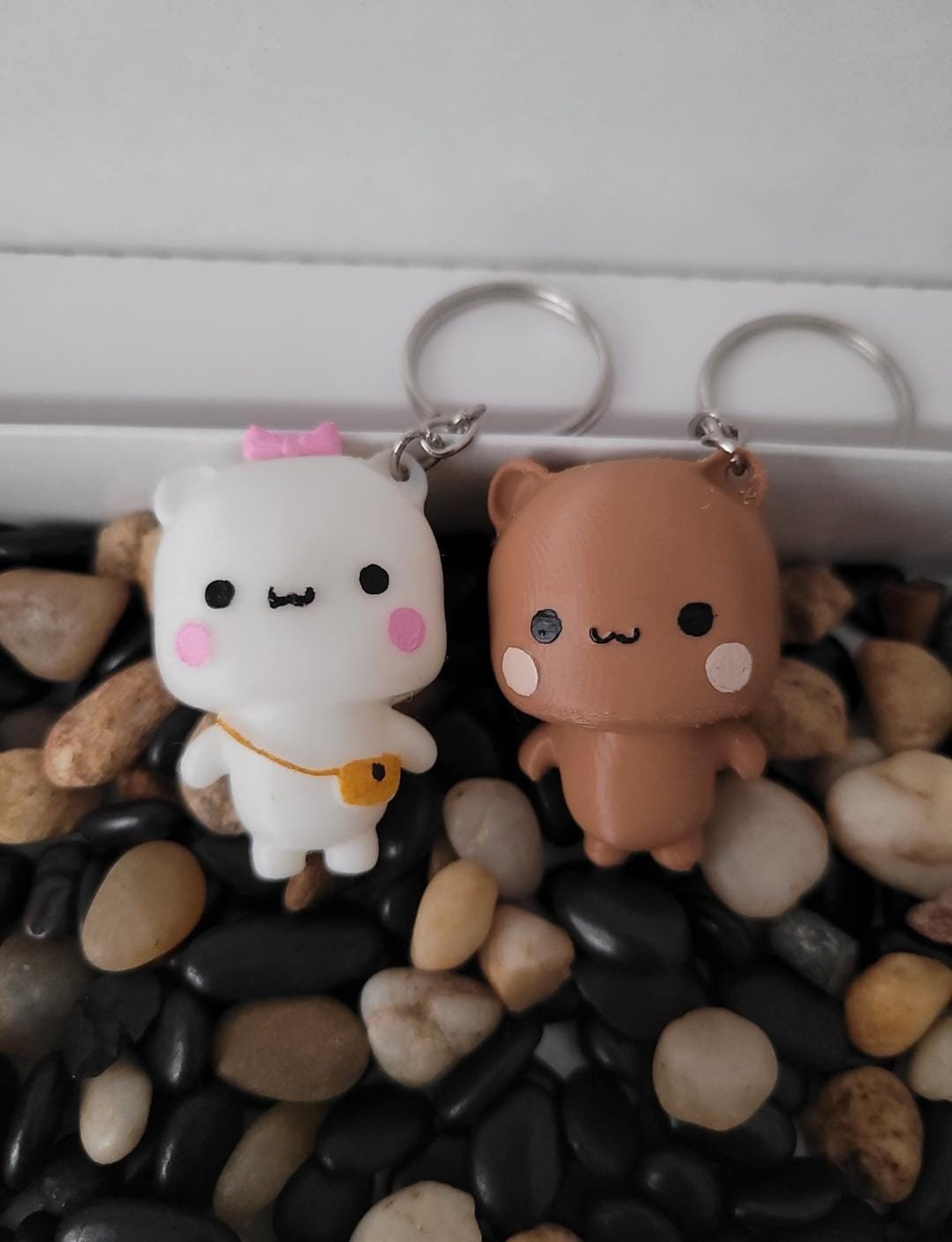 Cute Dudu and Bubu Keychains for Couples / Peach Goma / Love Gift - Etsy