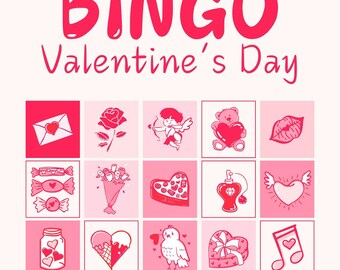 Valentines Day Bingo, Activity Pages,party Games,classroom Party ...