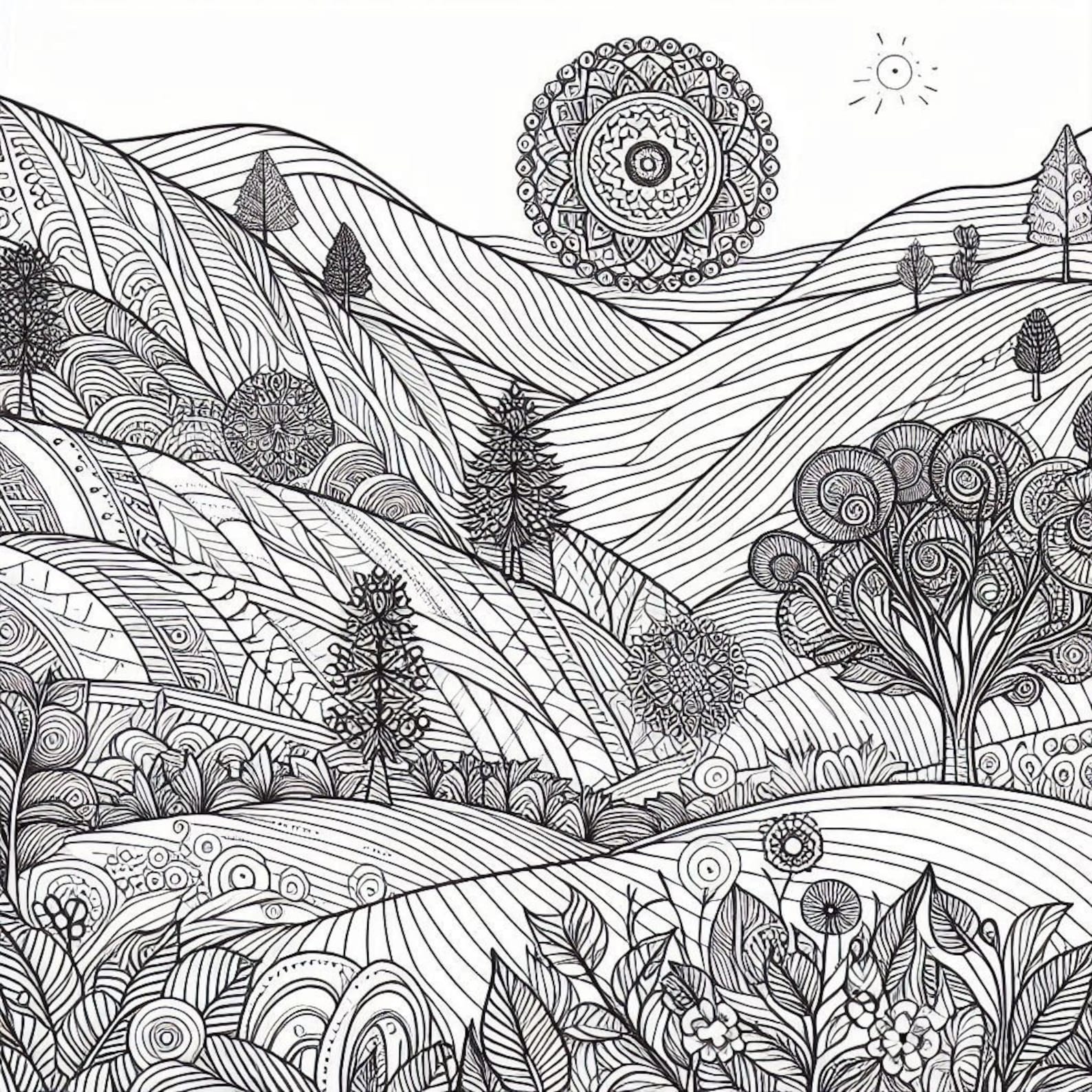 Nature Inspired Mandala Coloring Book,digital Download,printable ...