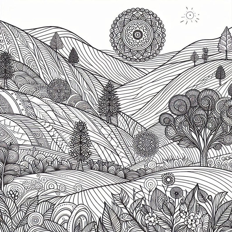 Nature Inspired Mandala Coloring Book,digital Download,printable ...