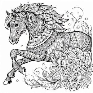 Horse Mandala Magic: A Coloring Book for Tranquility and Creativity ...