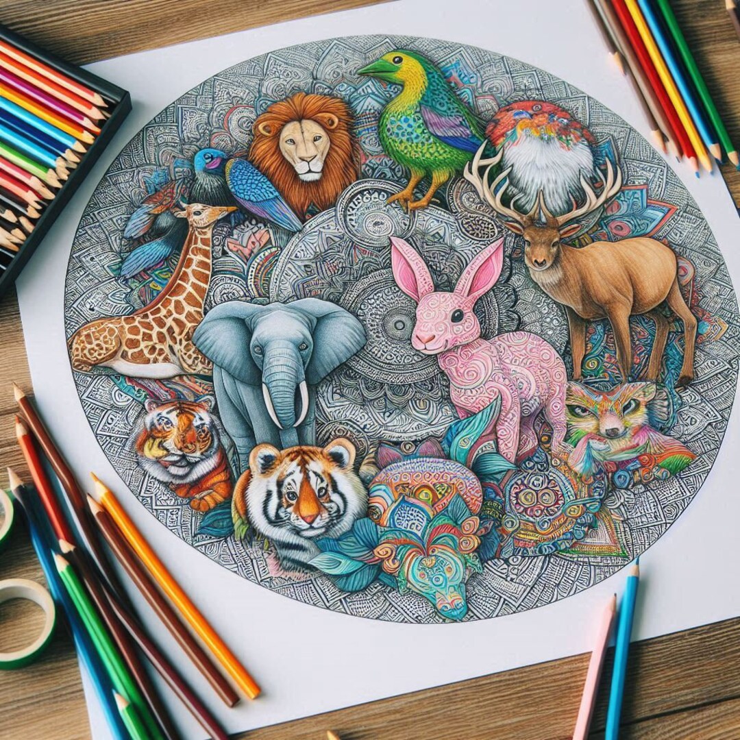 Enchanting Animal Mandalas: A Stress-relief Coloring Book ,digital ...