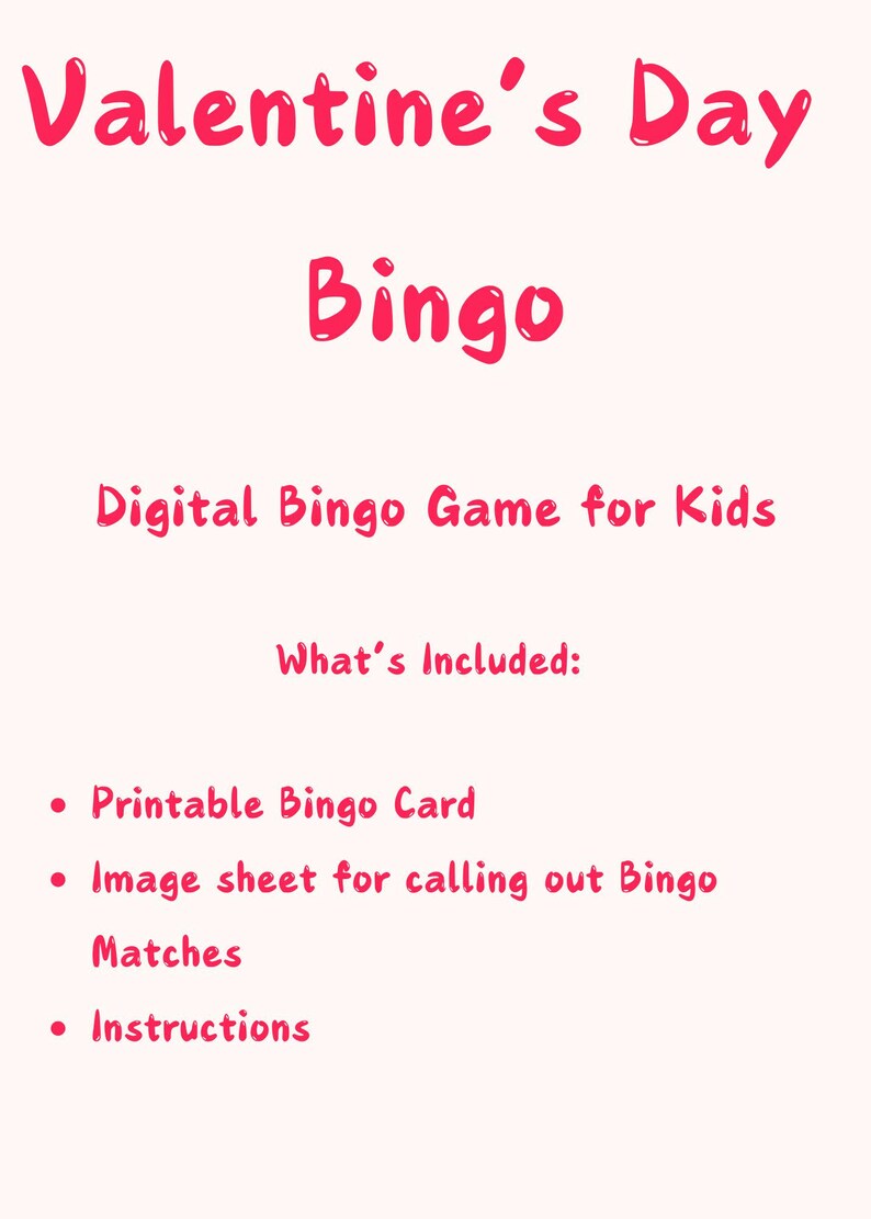 Valentines Day Bingo, Activity Pages,party Games,classroom Party ...