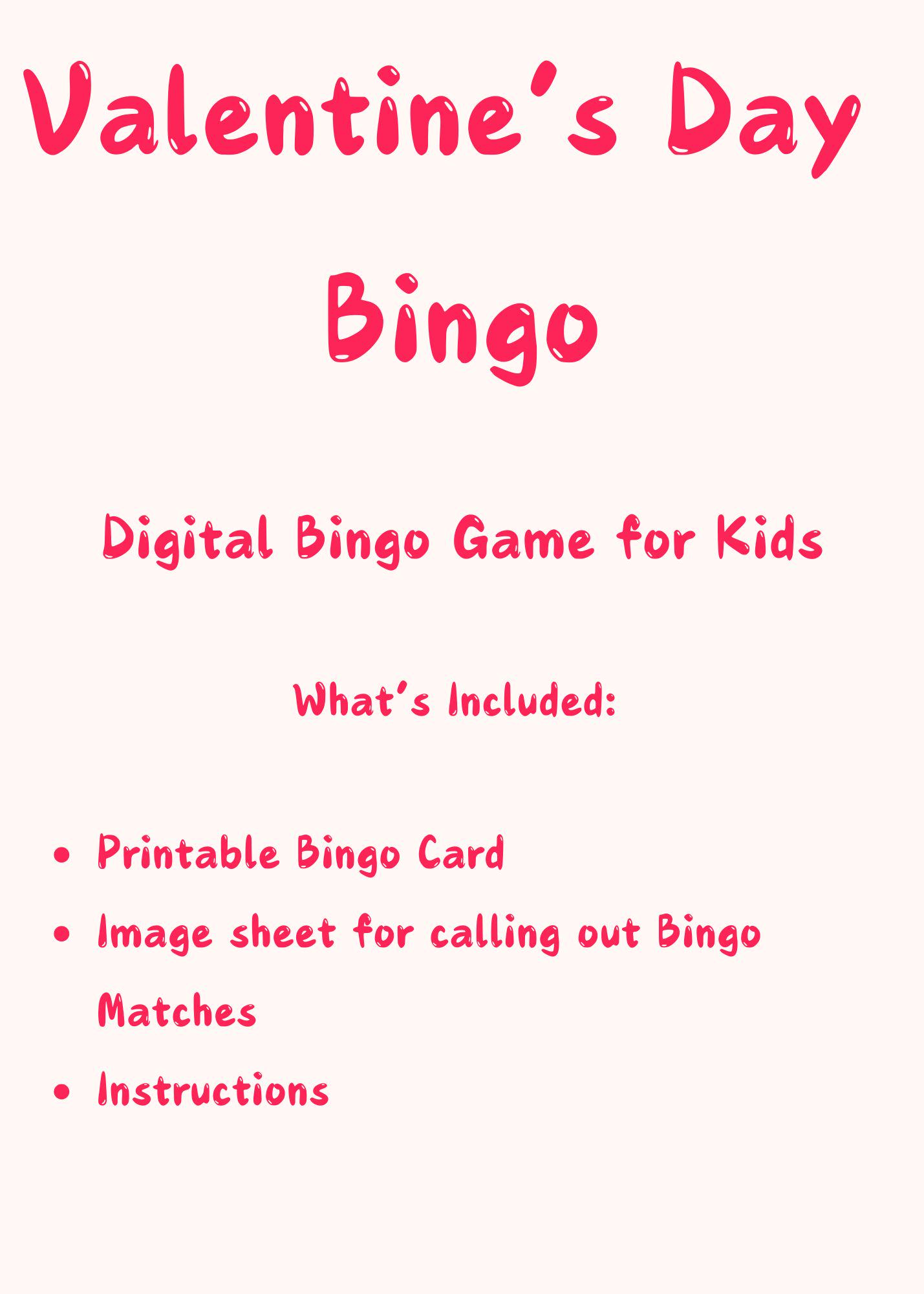 Valentines Day Bingo, Activity Pages,party Games,classroom Party ...