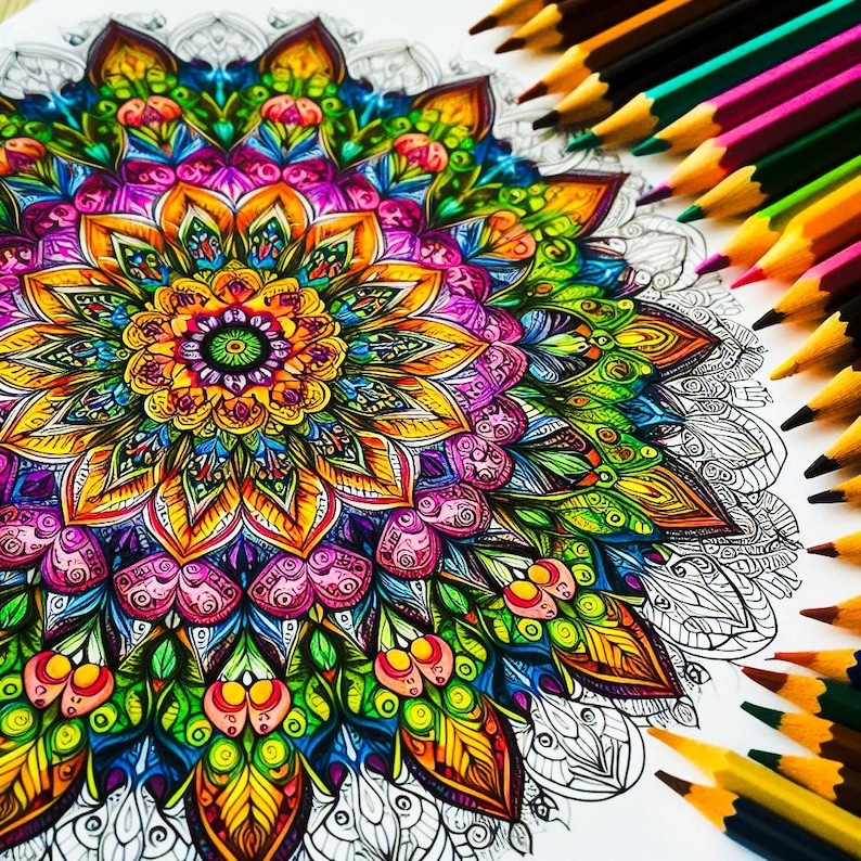 Nature Inspired Mandala Coloring Book,digital Download,printable ...